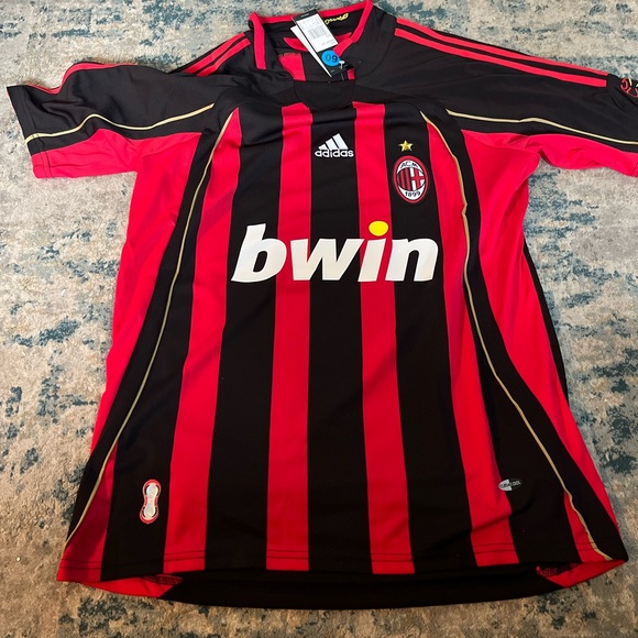 adidas | Shirts | Adidas Ac Milan Maldini Red And Black Jersey | Poshmark